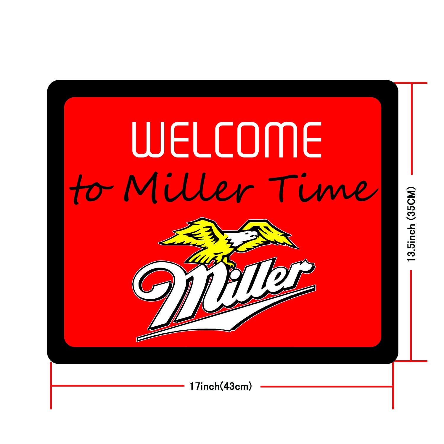 NIGHT LIGHT Welcome to Miller Time Acrylic Slim Light Sign Neon Sign for Bar, Window, Garage,Game Room,Festival or Gift