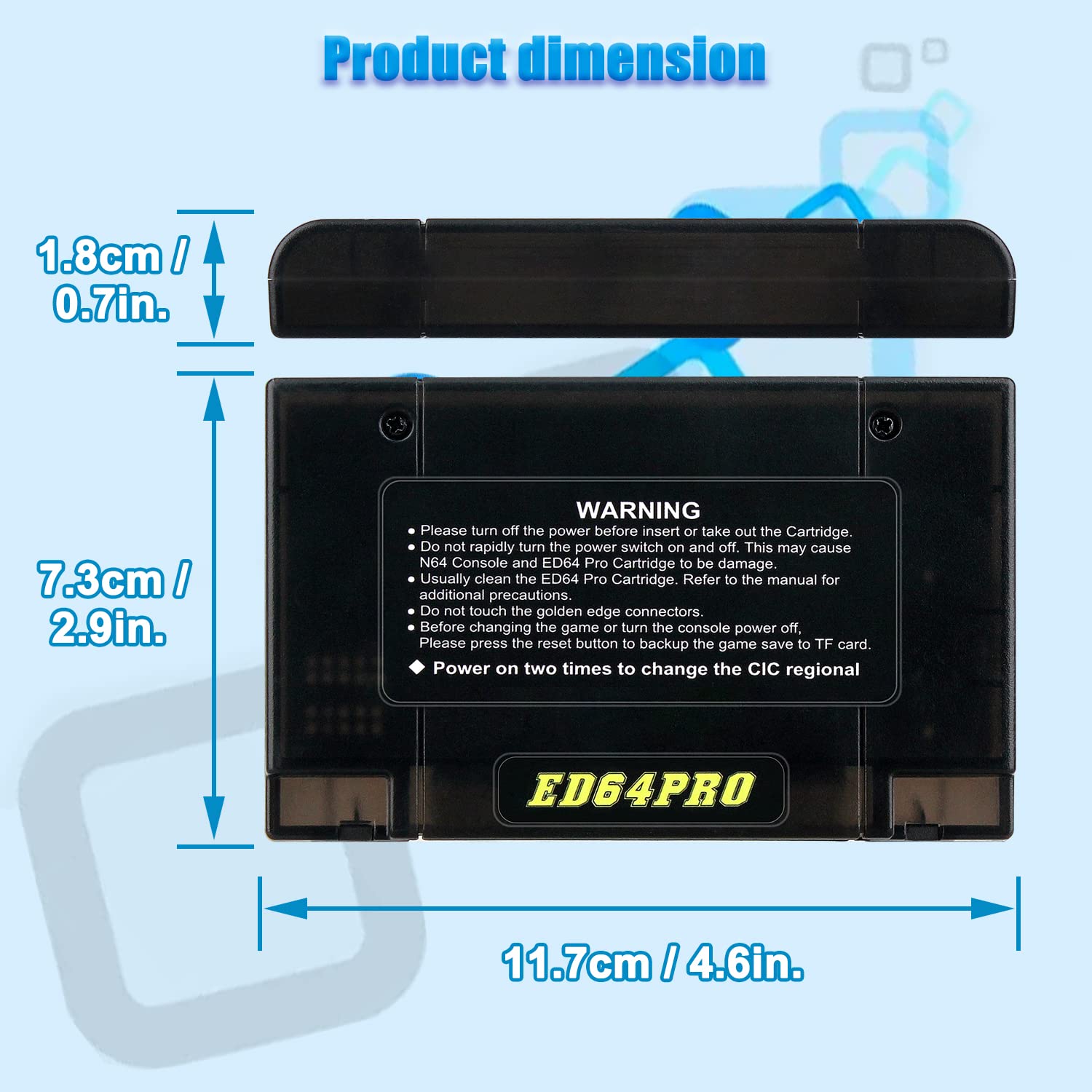 OSTENT ED64 Pro Game Save Device Cartridge 8GB TF Card Adapter for Nintendo 64 N64 Console
