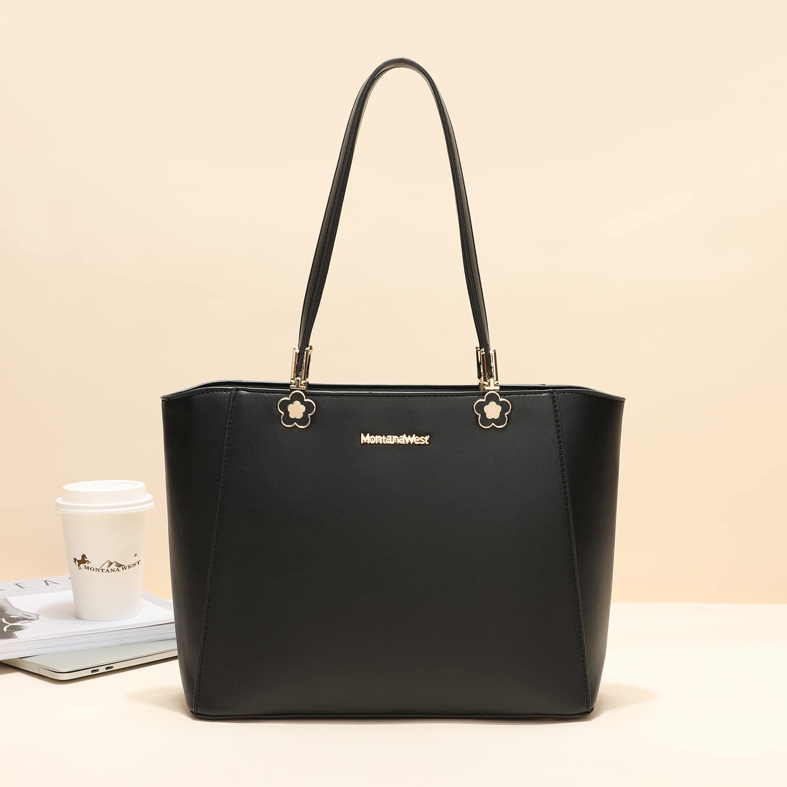 Montana West Large Handbags for Women Tote Bag with Zipper Top-handle Shoulder Bag MWC-090