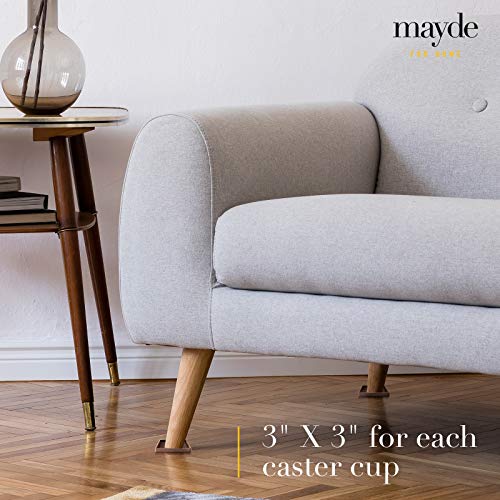 Mayde Caster Cups for Home Furniture (3 inches X 3 inches, Brown, Set of 4)