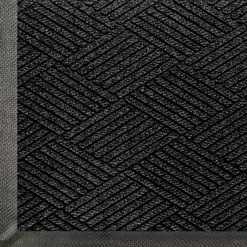 M+A Matting WaterHog Max Diamond | Commercial-Grade Entrance Mat with Diamond Pattern & Rubber Border | Indoor/Outdoor, Quick-Drying, Stain Resistant Door Mat (Black Smoke, 4' x 6')