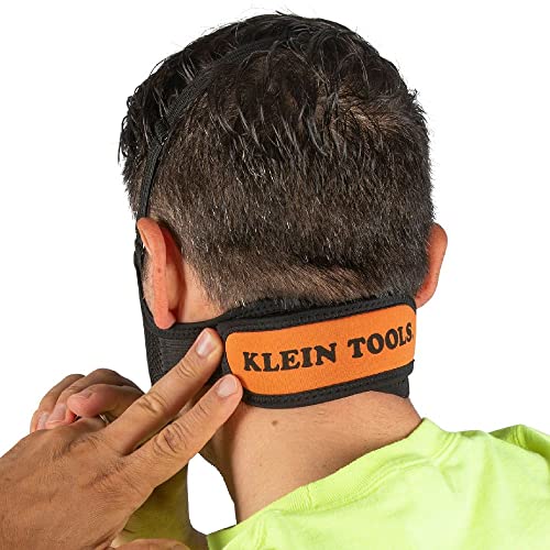 Klein Tools 60442 Face Mask, Reusable with Replaceable Filter, Washable Fabric Anti Pollution Shield Mask, Adjustable Nose Clip