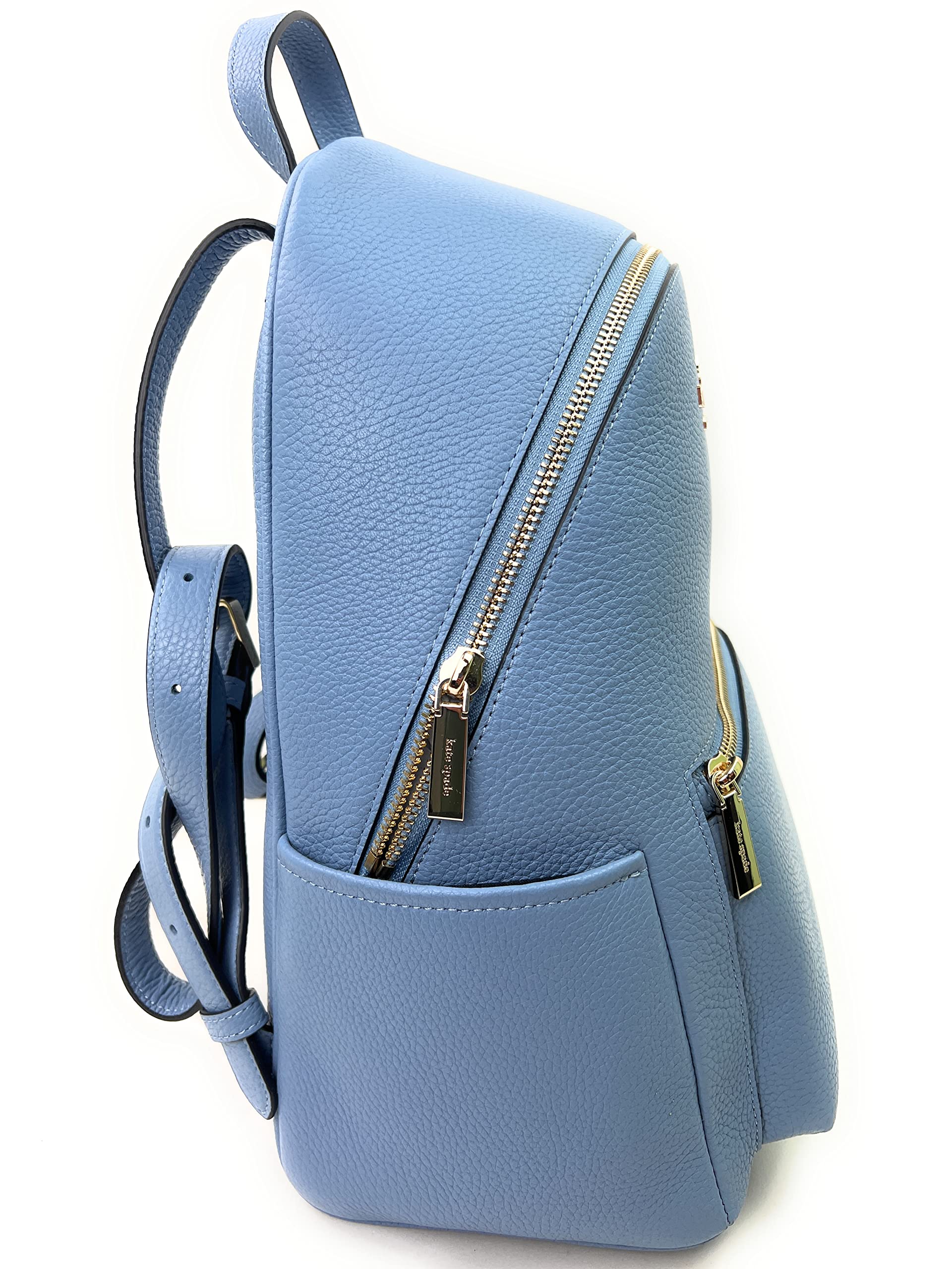 Kate Spade New York Liela Pebbled Leather Medium Dome Backpack (Dusty Blue)