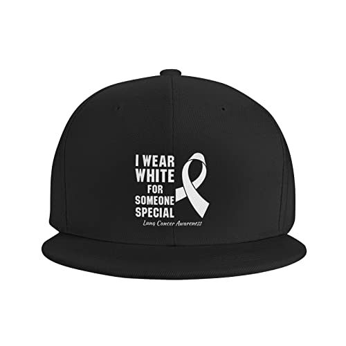 Qauirfe I Wear White for Someone Special Lung Cancer Awareness Hat Adult Adjustable Baseball Cap Trucker Hats