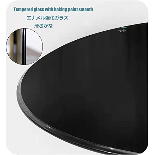 Lazy Susan Tray for Dining Table, Tempered Glass Swivel Plate, 360° Rotating Serving Platter, Home Hotel Table Round Serving Plate, 60cm 70cm 80cm 90cm 100cm, Black (Size : 70cm/28in)