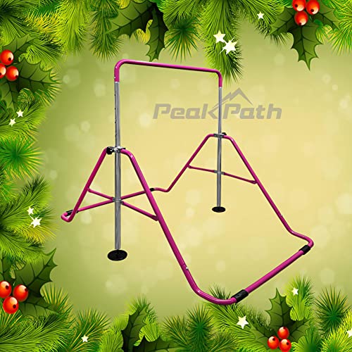 Peakpath Expandable Gymnastics kip Bars,Updated Stronger Kids Bar,Height Adjustable,Horizontal Gym Equipment,Junior Kids Training Flip bar for Home Indoor 3-7 Years Old