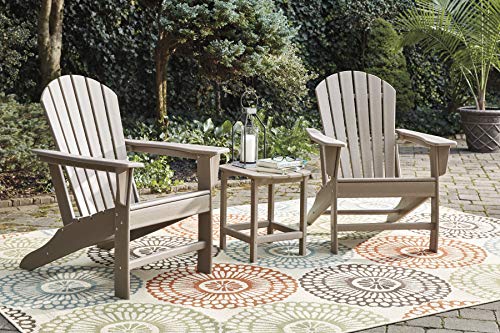 Signature Design by Ashley Sundown Treasure Outdoor Patio HDPE Weather Resistant End Table, Brown