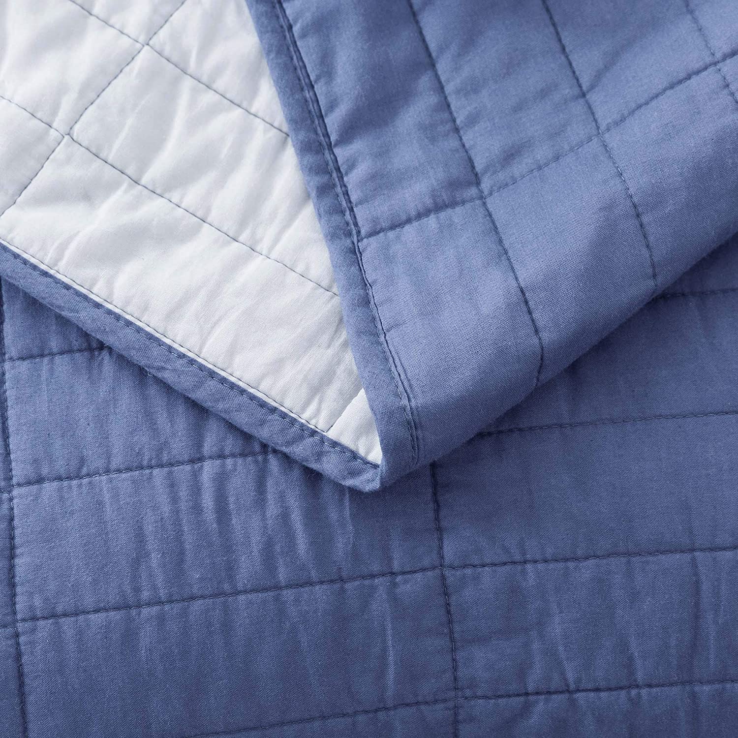 KASENTEX 3-Piece Oversized King Quilt Set Soft 100% Cotton Bedspread Coverlet Sets (Teal, 112X106+20X36 X2)