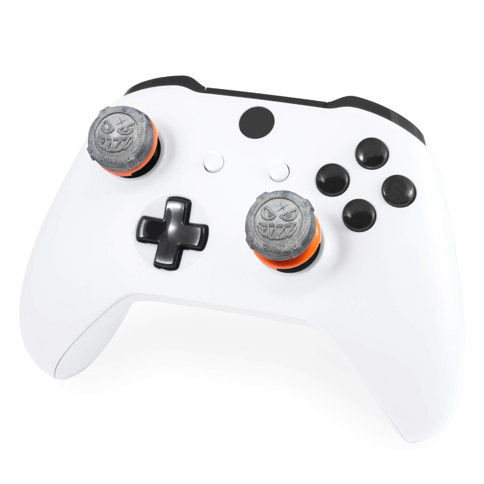 KontrolFreek Call of Duty: Black Ops 4 Grav Slam for Xbox One and Xbox Series X Controller | Performance Thumbsticks | 1 High-Rise Convex, 1 Mid-Rise Convex | Gray/Orange