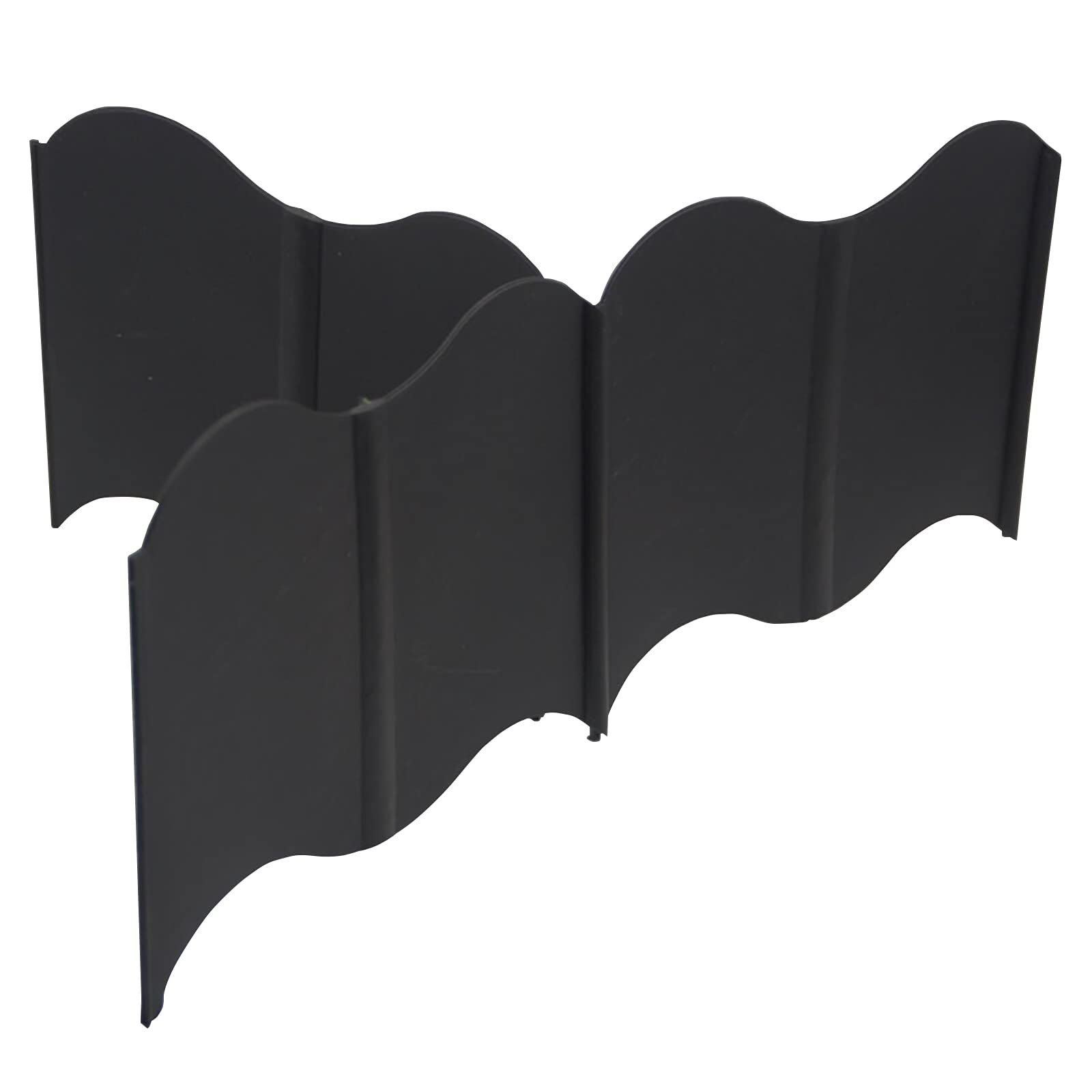Orgrimmar 40PCS Interlocking Landscaping Edging Kit, Plastic No-Dig Pound-in Garden Edge(6.1” x 5.3”) - Black