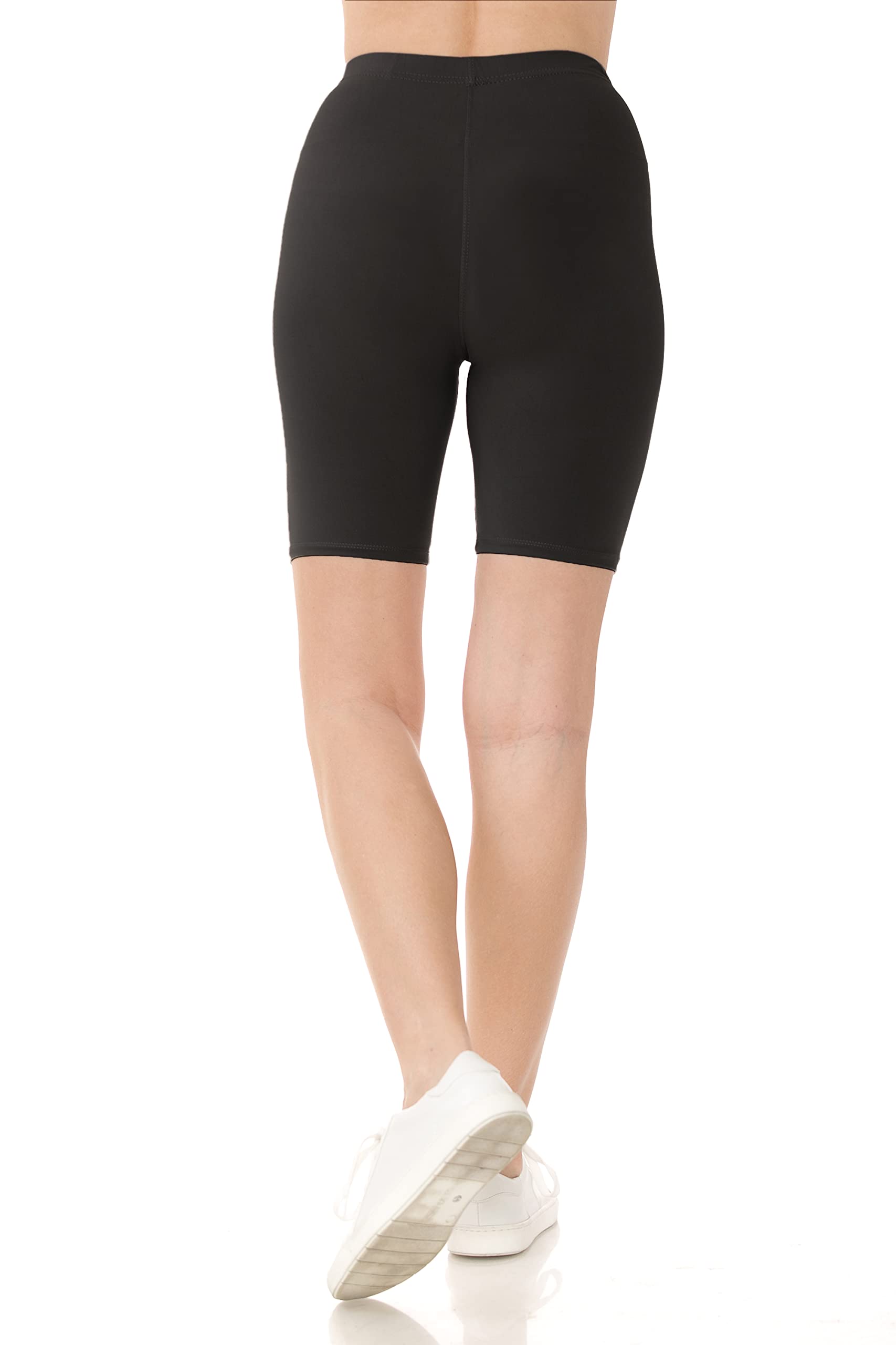Leggings Depot Women's Buttery Soft Fashion Biker Shorts Athletic Shorts for Yoga, Black, Small