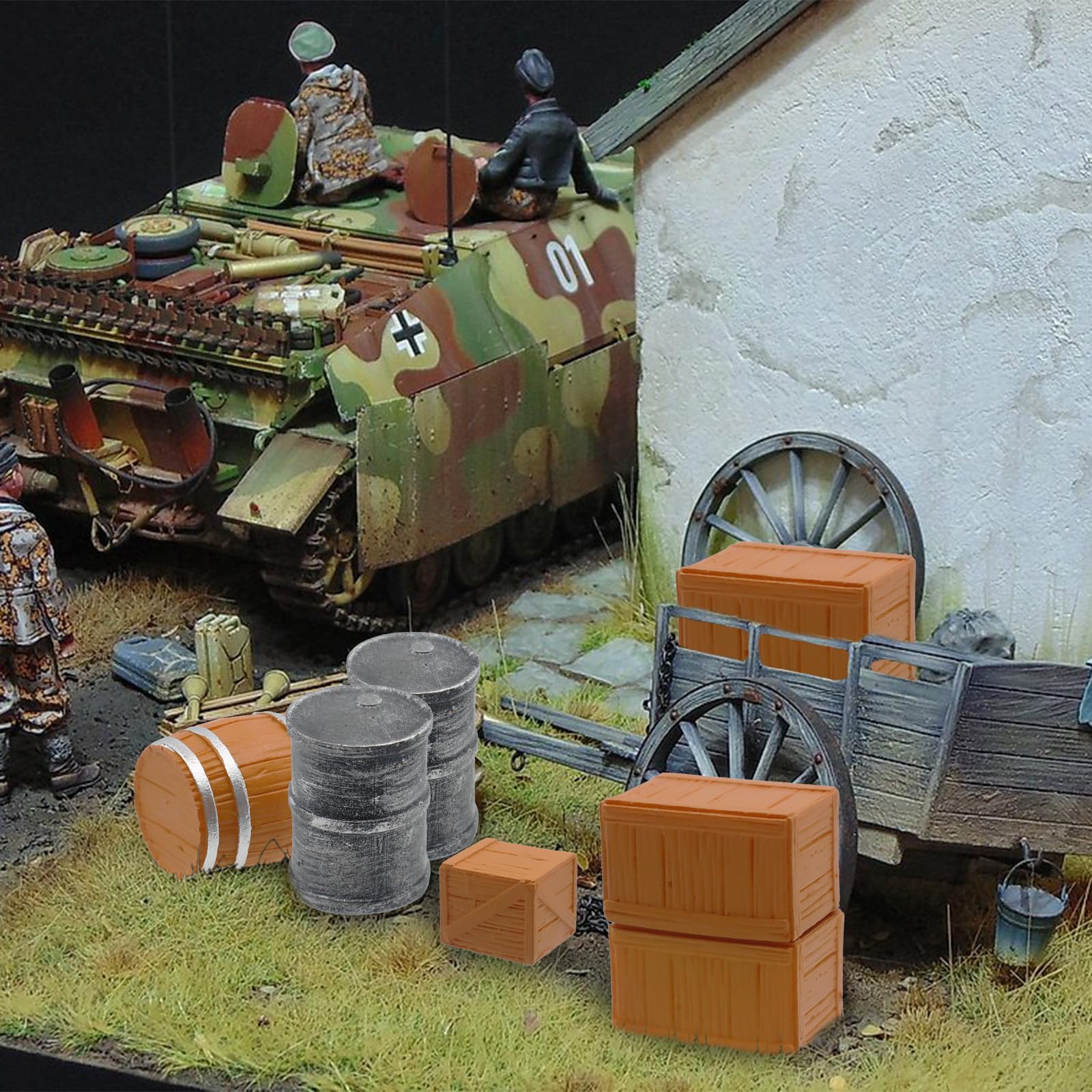 Warmtree Crates Barrels and Chests Terrain Model Kit Sand Table Simulation Landscape War Gaming Terrain Decoration Railroad Scenery War Gaming Scenery