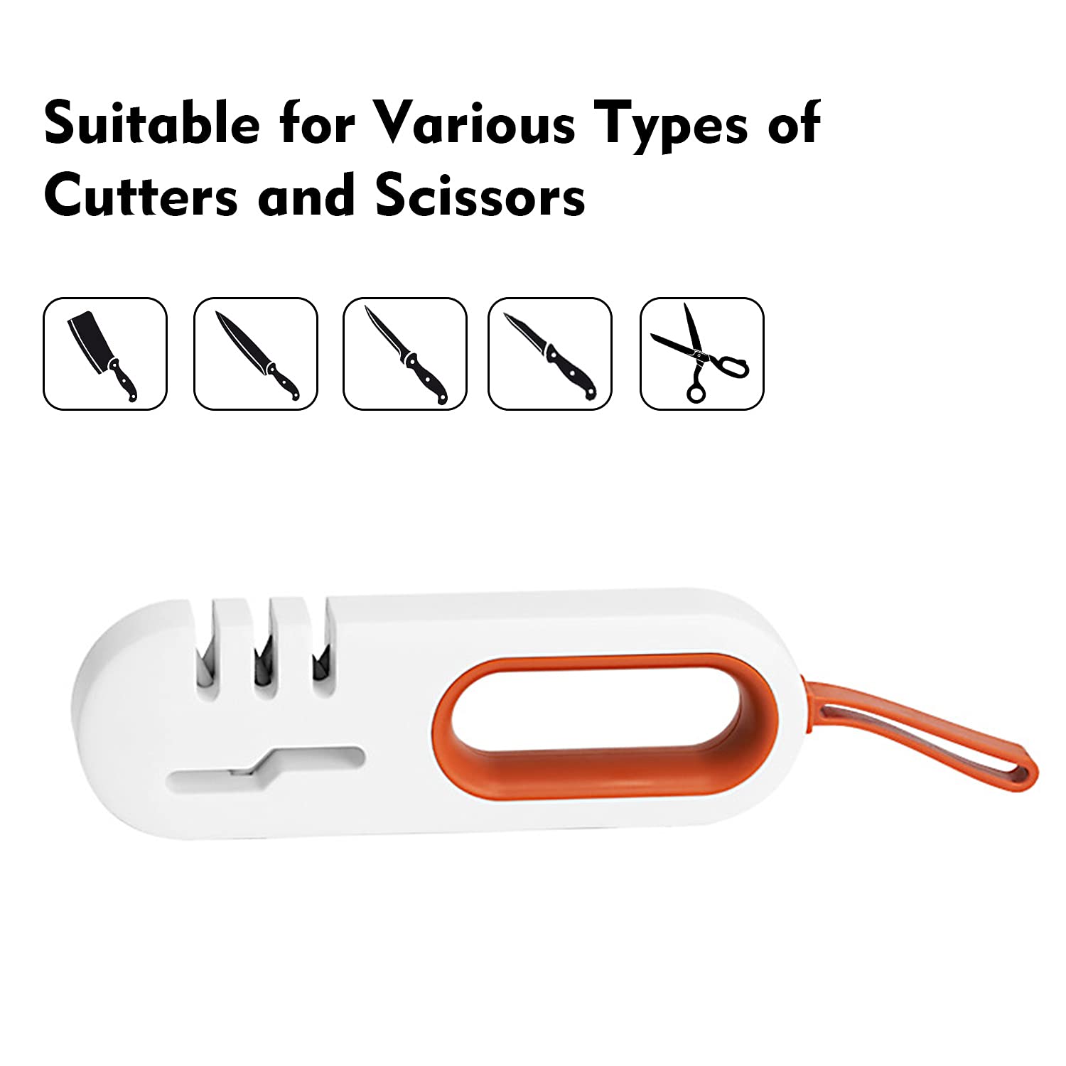 Kuafoo Premium Kitchen Knife Sharpener, Heavy Duty 4-Stage Design,Professional Kitchen Knife Accessories, Easily Restores,Repair,Polish and Sharpen Dull to Sharp (White)