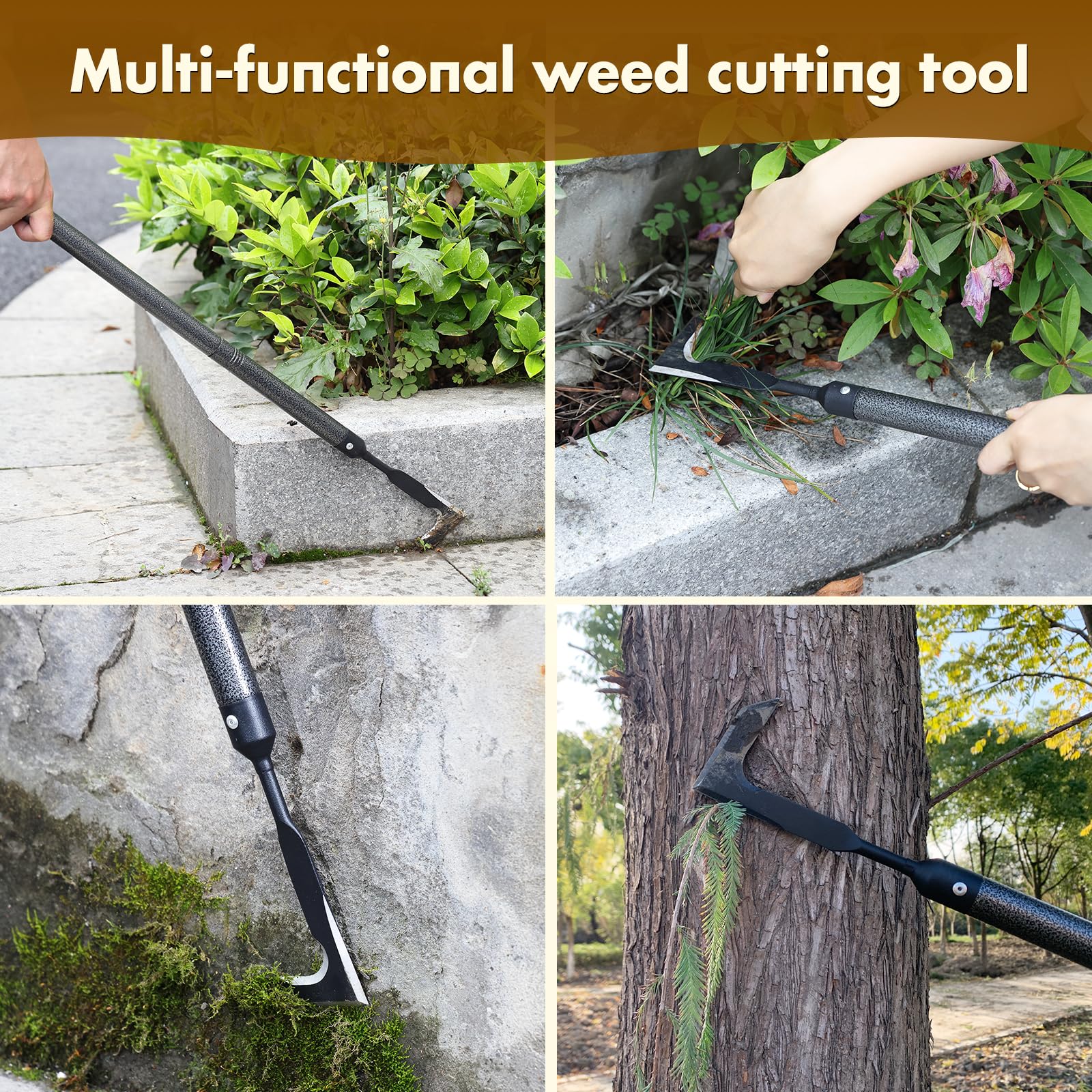 Lcokeiy Crack Weeder,Crevice Weeding Tool,Manual Garden Weeder Tool with 29β Adjustable Long Handle