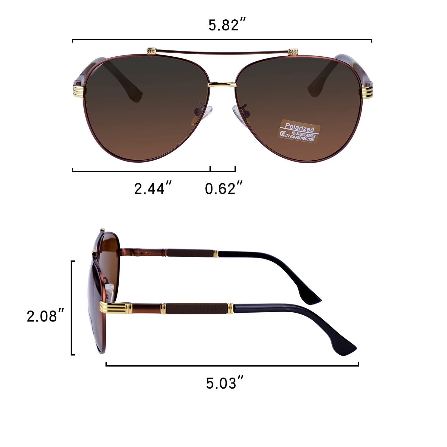 onlyamazing Aviator Sunglasses for Men Women Polarized Driving UV 400 Protection with Case