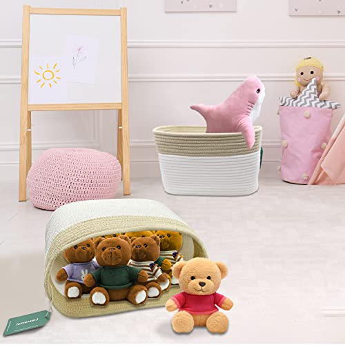 Liseternal Cotton Rope Woven Basket - Versatile Storage Solution for Home Organization - 20L Capacity