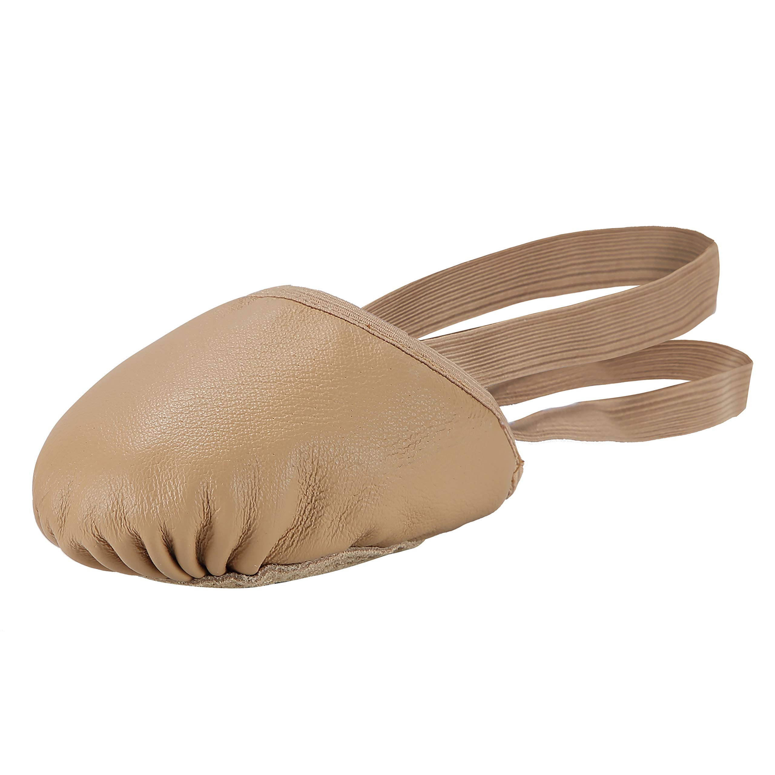 Linodes Leather Contemporary Pirouette Lyrical Half Sole Jazz Ballet Dance Shoe Turning Shoes for Women and Girls-Tan-S