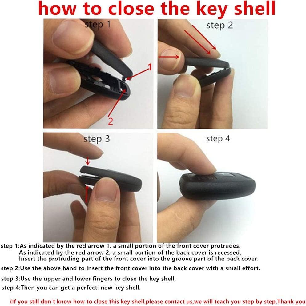 Key Fob Shell Case Fit for Keyless Entry Remote Car Key Housing Replacement with Free Screwdriver (Casing Only Without Blade) (2pcs)