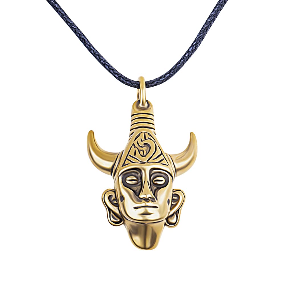 Niche-Finds Supernatural Inspired FULL 3D Samulet Dean's Amulet STAINLESS STEEL Protective Deans Necklace Deans Pendant Dean Winchester Mask Two Sideed