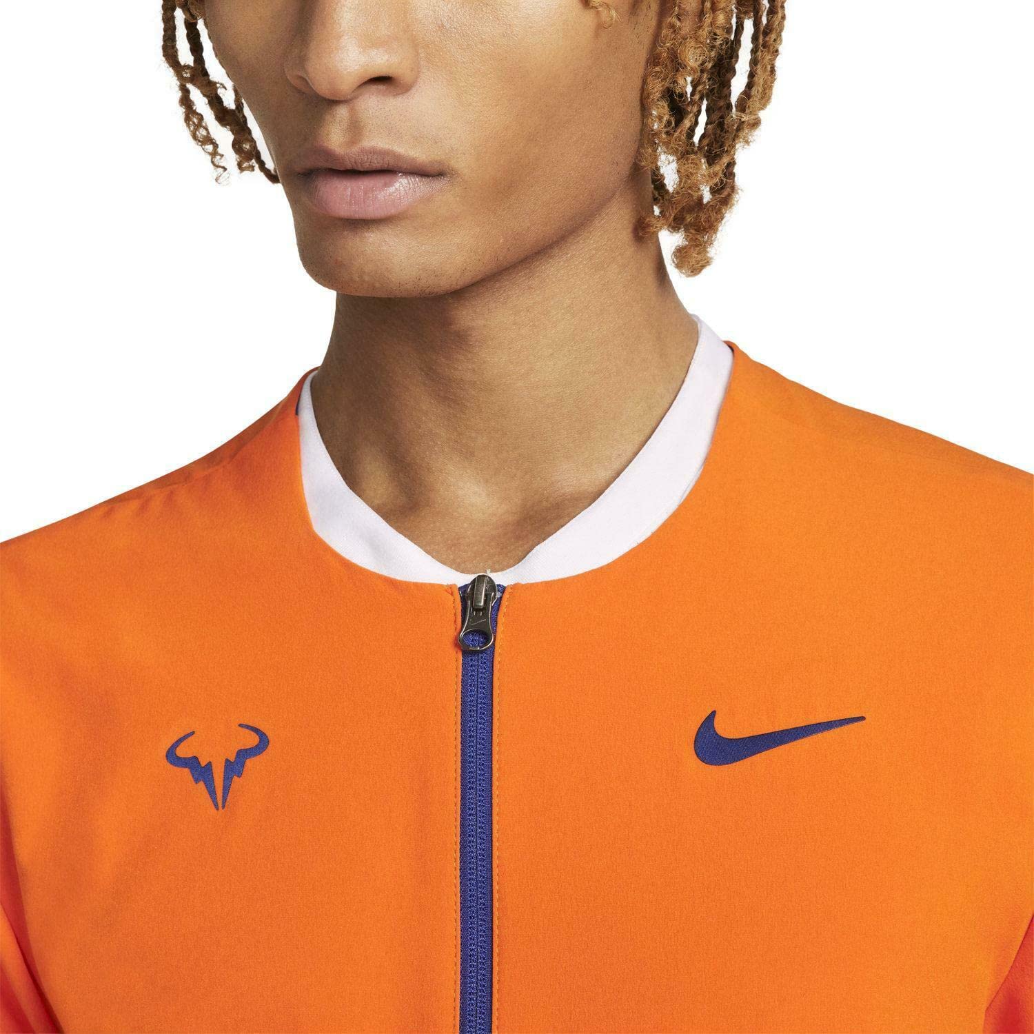 Nike Men's Dri-FIT Rafa Rafael Nadal Full Zip Tennis Jacket (Large, Deep Royal/Orange/White)