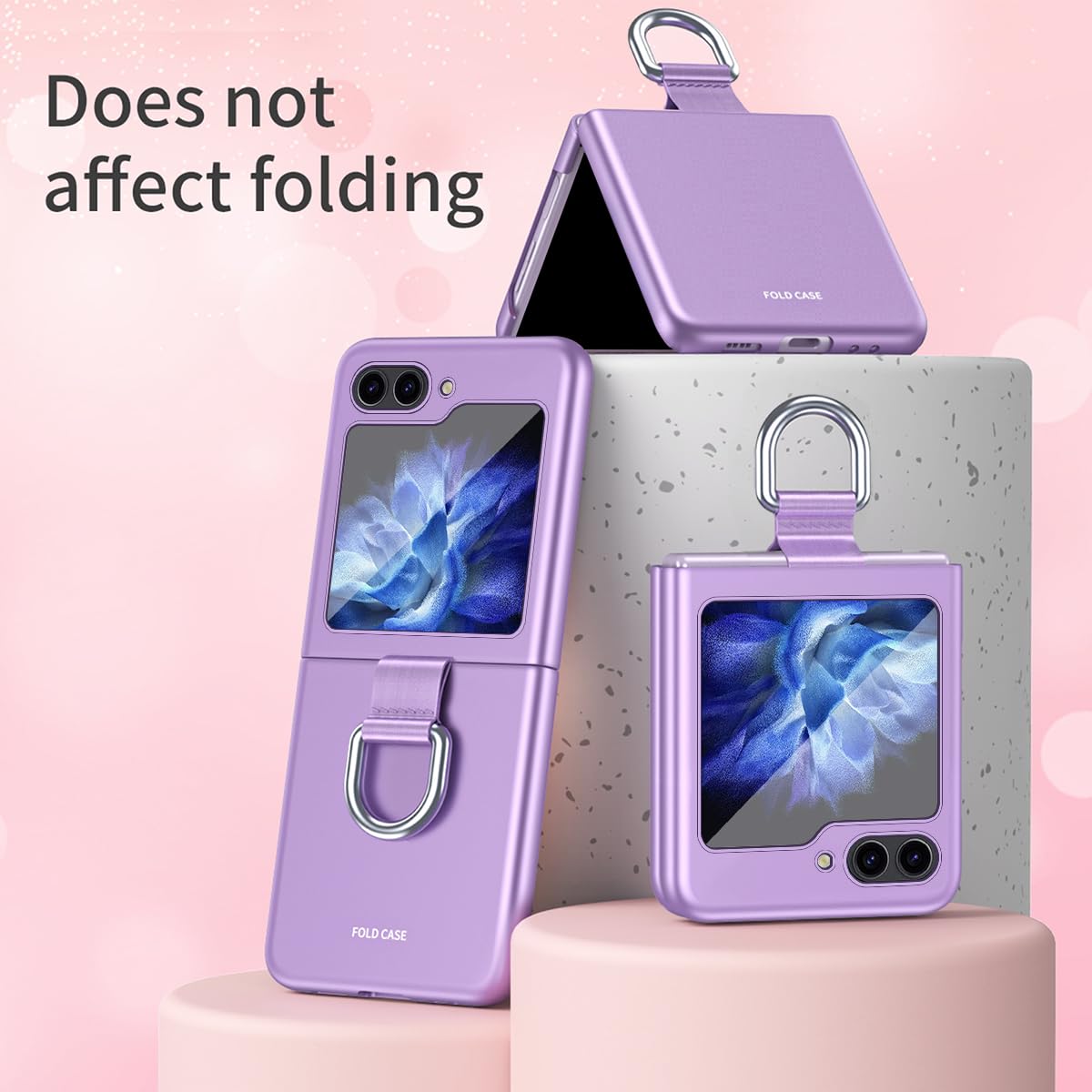 Kowauri for Samsung Galaxy Z Flip 5 5G Case with Ring,Slim Anti-Fall Shockproof Protective Phone Cover Case for Samsung Galaxy Z Flip 5 5G 2023 (Black)
