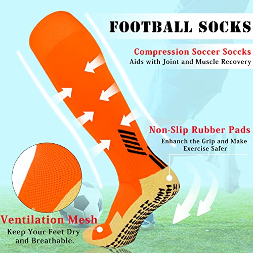 MENDENG Moisture Wicking Soccer Socks Men Anti Slip Athletic Grip Socks 3 Pairs