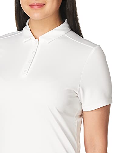 Jack Nicklaus Women's Solid Textured Golf Polo Shirt, Bright White, Large