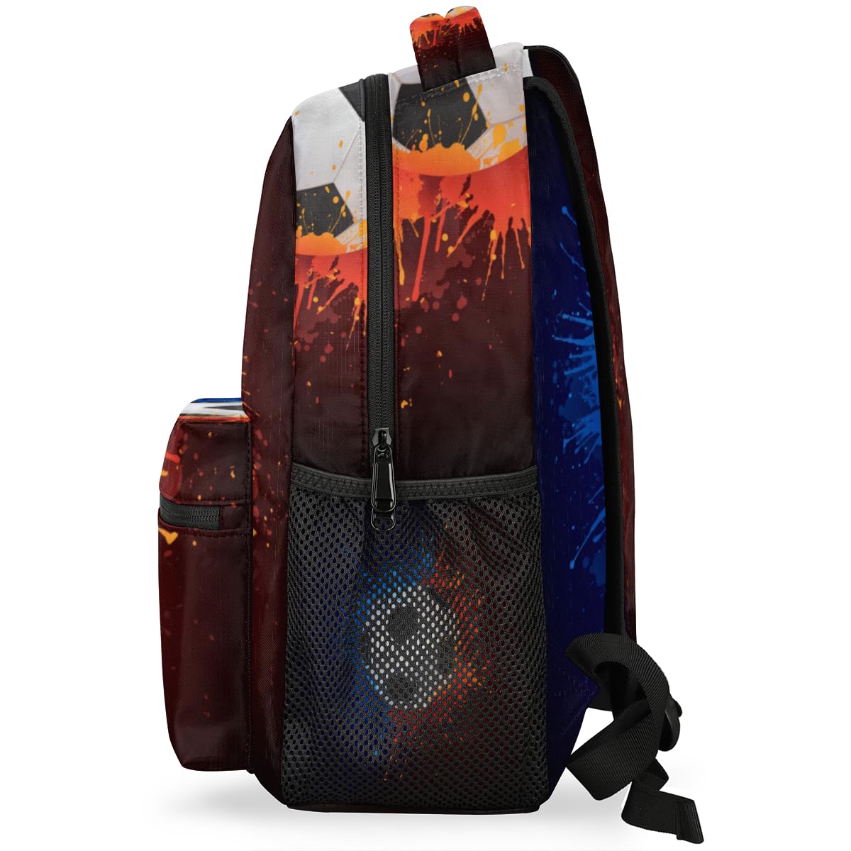 Lakiniss Soccer Ball Backpack Multiple Pockets Personalized Bag Backpack with Laptop Compartment Waterproof Durable Lightweight Packable Travel Backpack 11.4 * 8 * 16 Inches