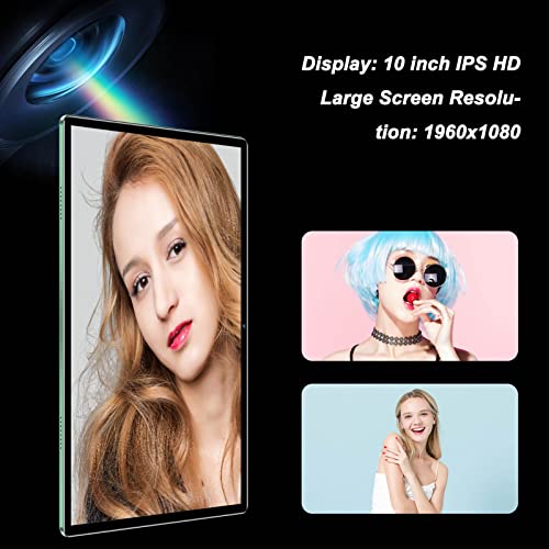 Rosvola 10in Tablet, Calling Tablet 1960x1080 IPS HD Large Screen for Android 11 6GB 256GB for Travel (US Plug)