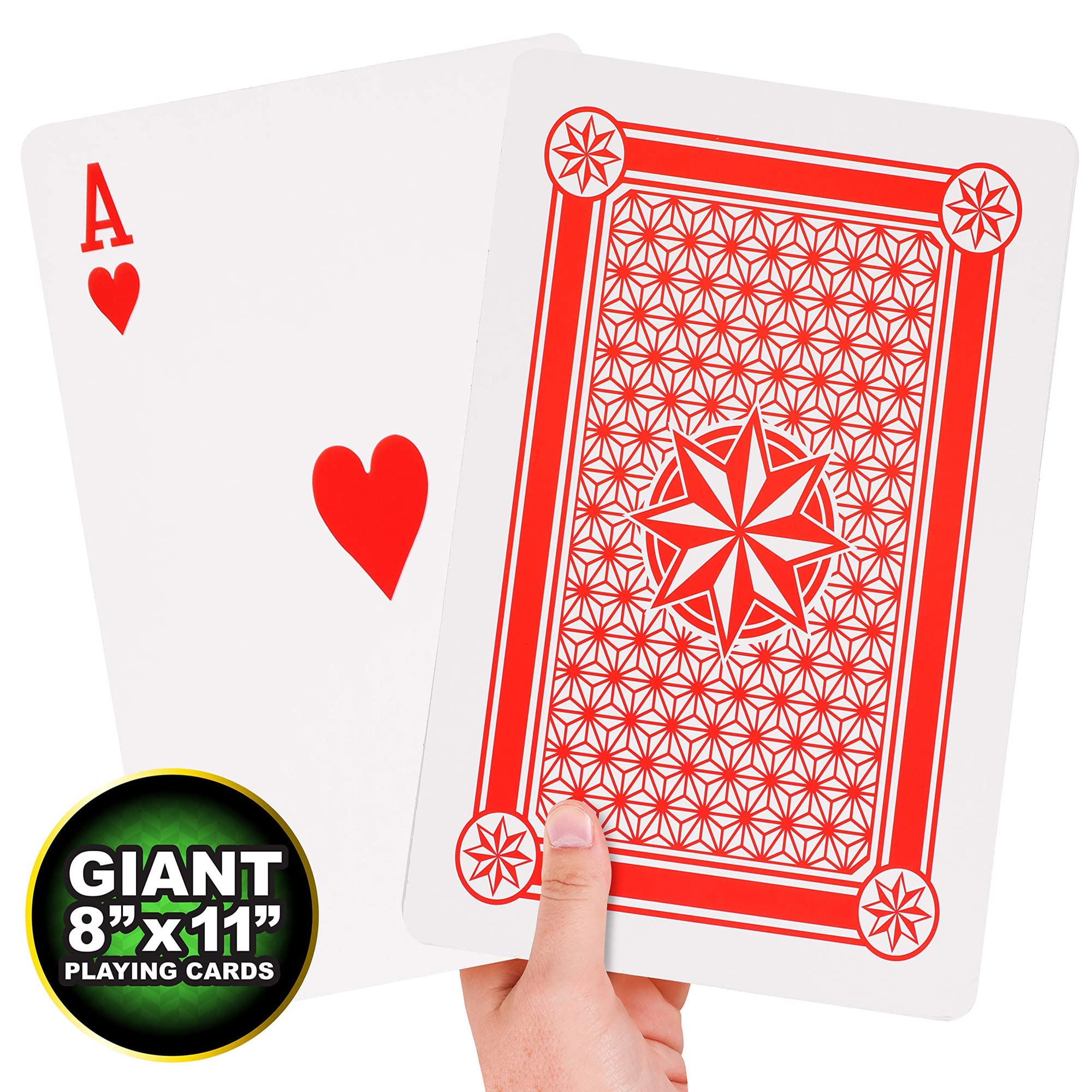 Kangaroo Jumbo Playing Cards | Giant 8.25" x 11.75" Deck | Fun & Educational Games for Kids and Toddlers