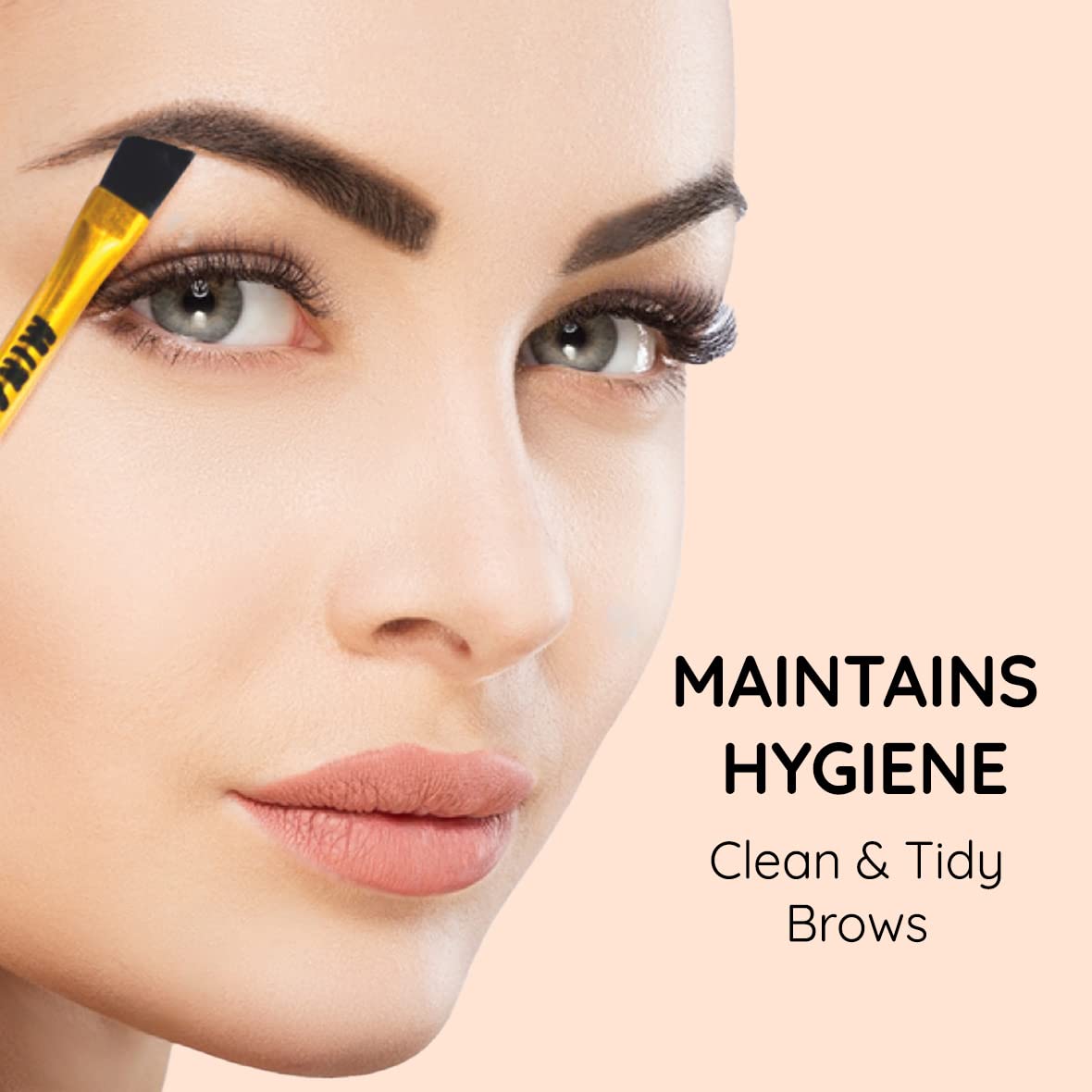 Mina Brow Brush-Premium Angled Eyebrow Brush For Powder, Henna, Cream, Tint, Makeup, Gel, Lamination & Wax