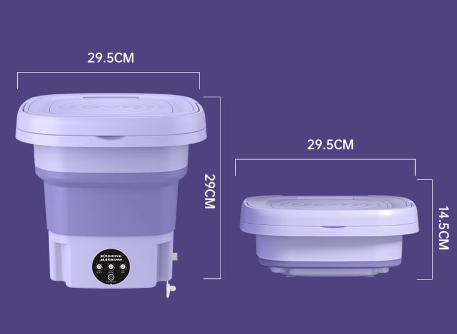 LiveGo Portable Washing Machine and Dryer Combo Perfect for Apartments, Dorms, and RVs Mini Foldable Washer with Disinfection Function - Convenient and Travel-Friendly Laundry Solution (purple-8L)
