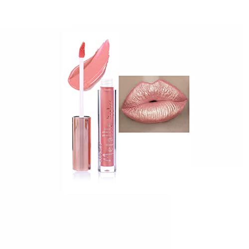 Matte Metallic Lip Gloss Long Lasting Waterproof Strong Pigmented Not Stick Cup Diamond Shimmer Liquid Lipstick Makeup for Women