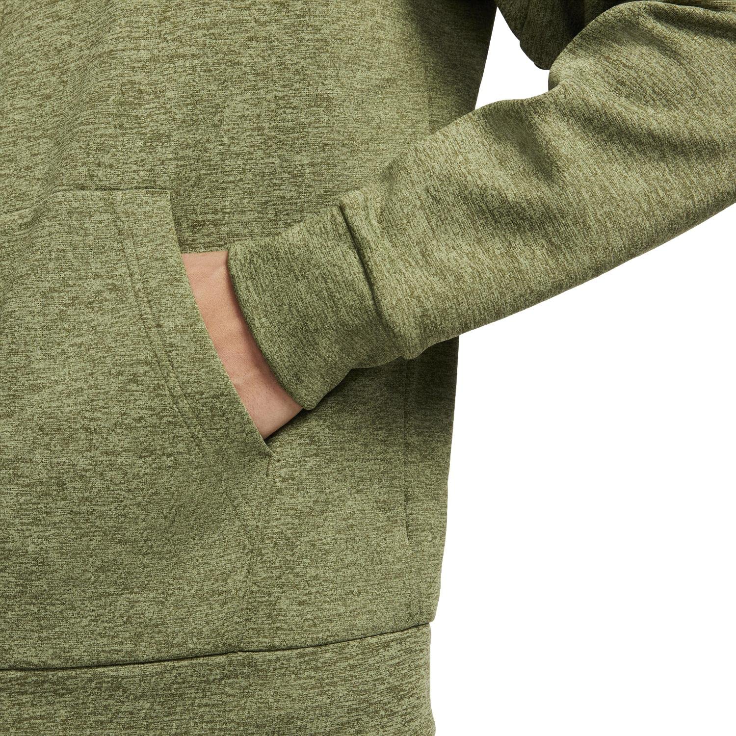 Nike Therma-FIT Men's Training Full-Zip Bomber Shirt (as1, alpha, x_l, regular, regular, Rough Green/Heather/Rough Green/Black, X-large)
