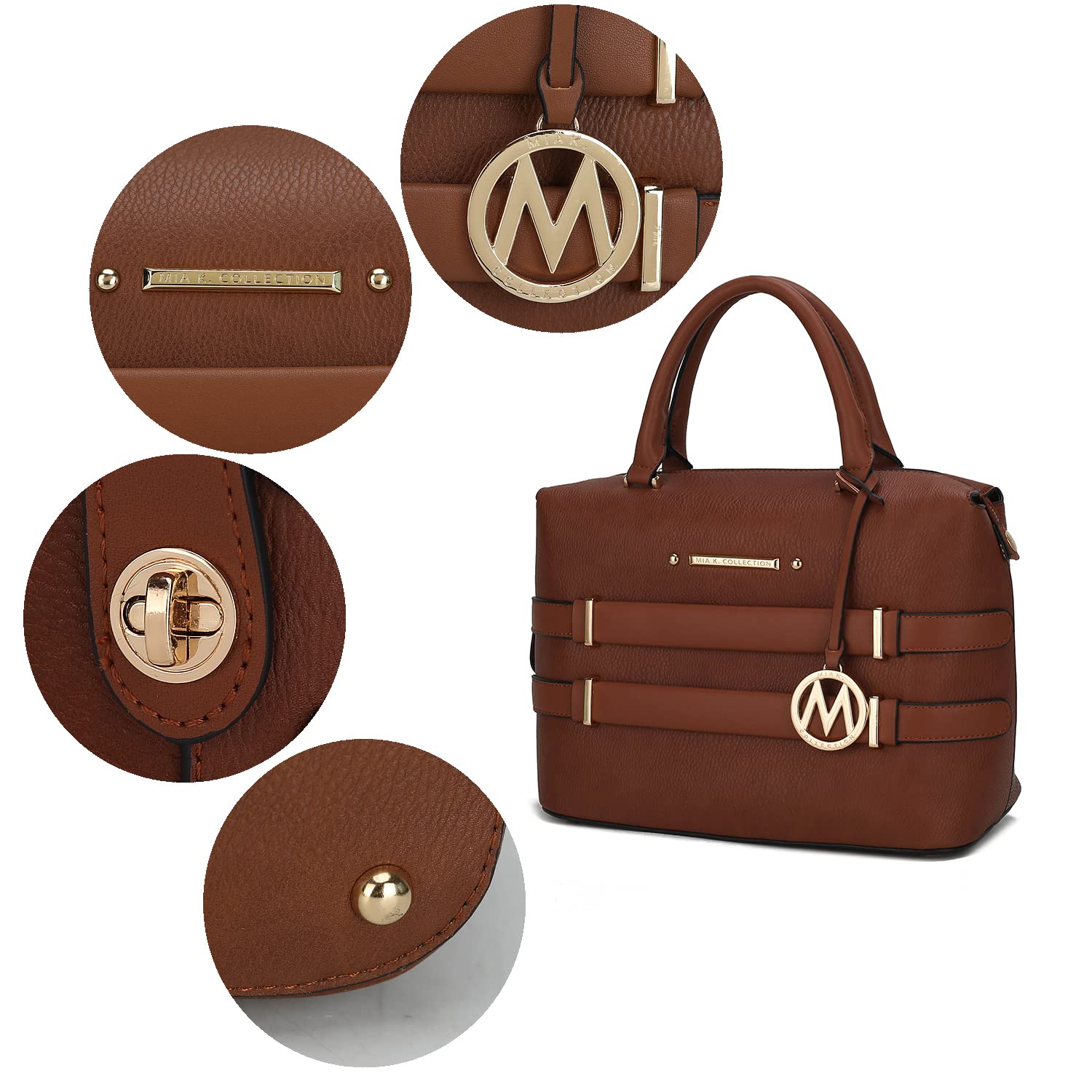 MKF Collection Satchel Bag For Women Top Handle Handbag Purse Taupe