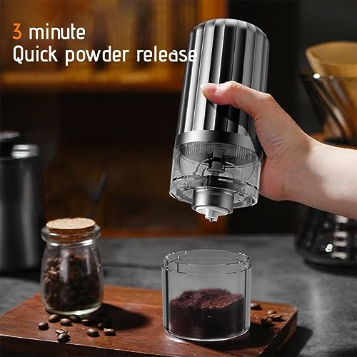 Spice and Coffee Electric Grinder, portable electric coffee bean grinder, one-button switch, easy to clean and carry coffee grinder, for home kitchens, outdoor travel (Grey)