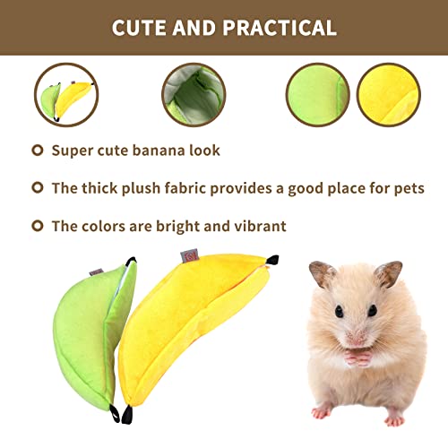 YAFIYGI 2Pack Rat Hammock for Cage Hamster Soft Bed Small Pet House Animals Warm Squirrel Hedgehog Guinea Pig Bed House for Mouse, Chinchilla, Rat, Gerbil and Dwarf Hamster(Yellow+Green
