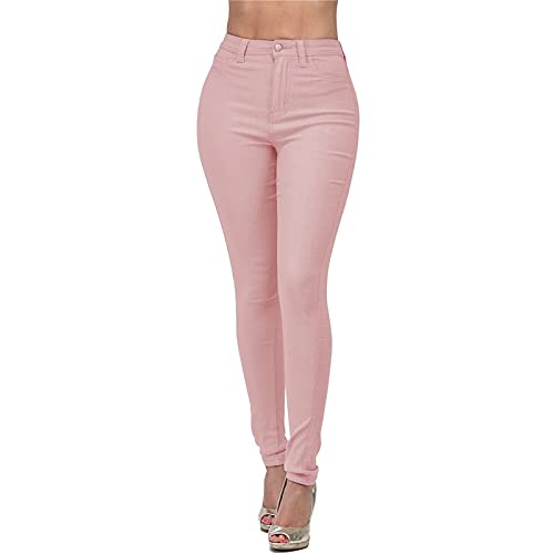 Women's High Waisted Skinny Stretch Jeans Distressed Comfy Fit Denim Jeggings Stretchy Slim Fit Dress Office Ponte Pant