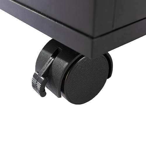 Lavish Home File Cabinet - 2-Drawer Cabinet with Lock and Deep Drawer Storage - Rolling Filing Cabinet for Under The Desk, Home, or Office (Black)