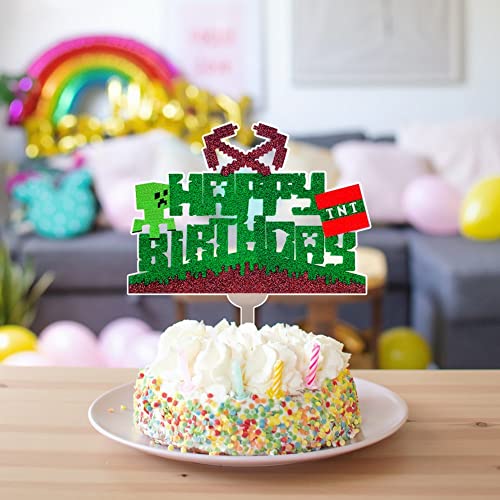 Large Size Acrylic Birthday Cake Topper - Video Game Theme Party Decoration Supply for Unisex Children