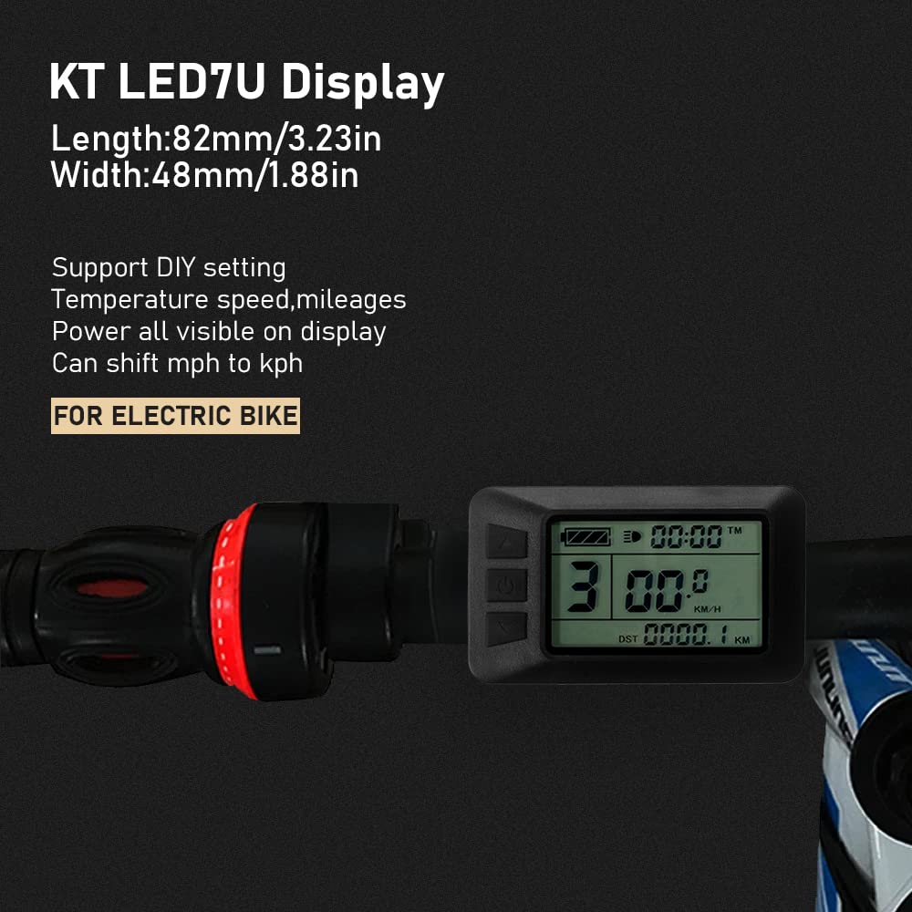 LECHEN Electric Bike Conversion Kit Accessories for KT Control System LCD7 Display for Wheel Hub Motor Kit Accessories (SM)