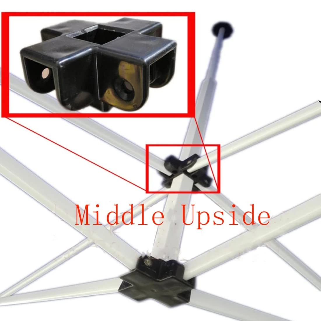 RAYWIND Black Middle Upside Tent Bracket Pop-Up Gazebo Replacement Connector Plastic Tent Spare Parts Tent Accessory Adjusting Block for Outdoor Camping Tent Accessories