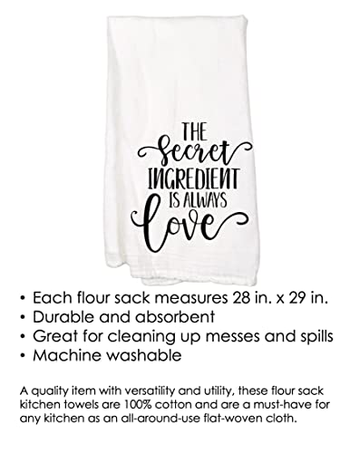 Nana Threads Housewarming Gifts Dish Towels Flour Sack Towels Kitchen Accessories Secret Ingredient is Always Love