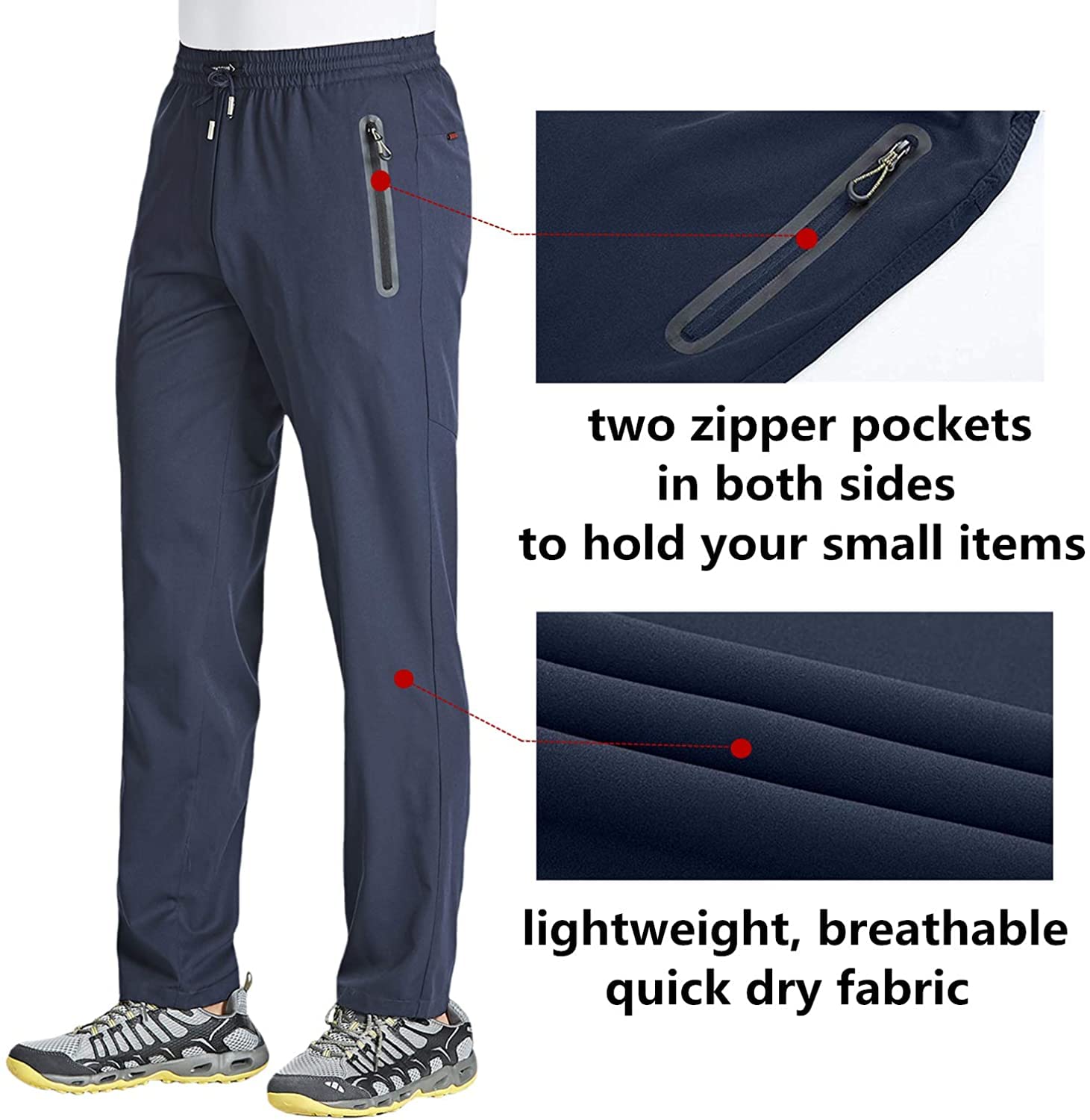 KEFITEVD Men's Sweatpants Athletic Pants for Men Training Pants Men Elastic Waist Jogger Pants for Men Quick Dry Pants Men Running Pants Blue