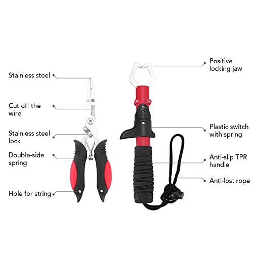 MengK Fish Tackle Fishing Gripper Fishing Pliers Braid Cutters Fish Lip Grip Handle Fishing Tackle Tools