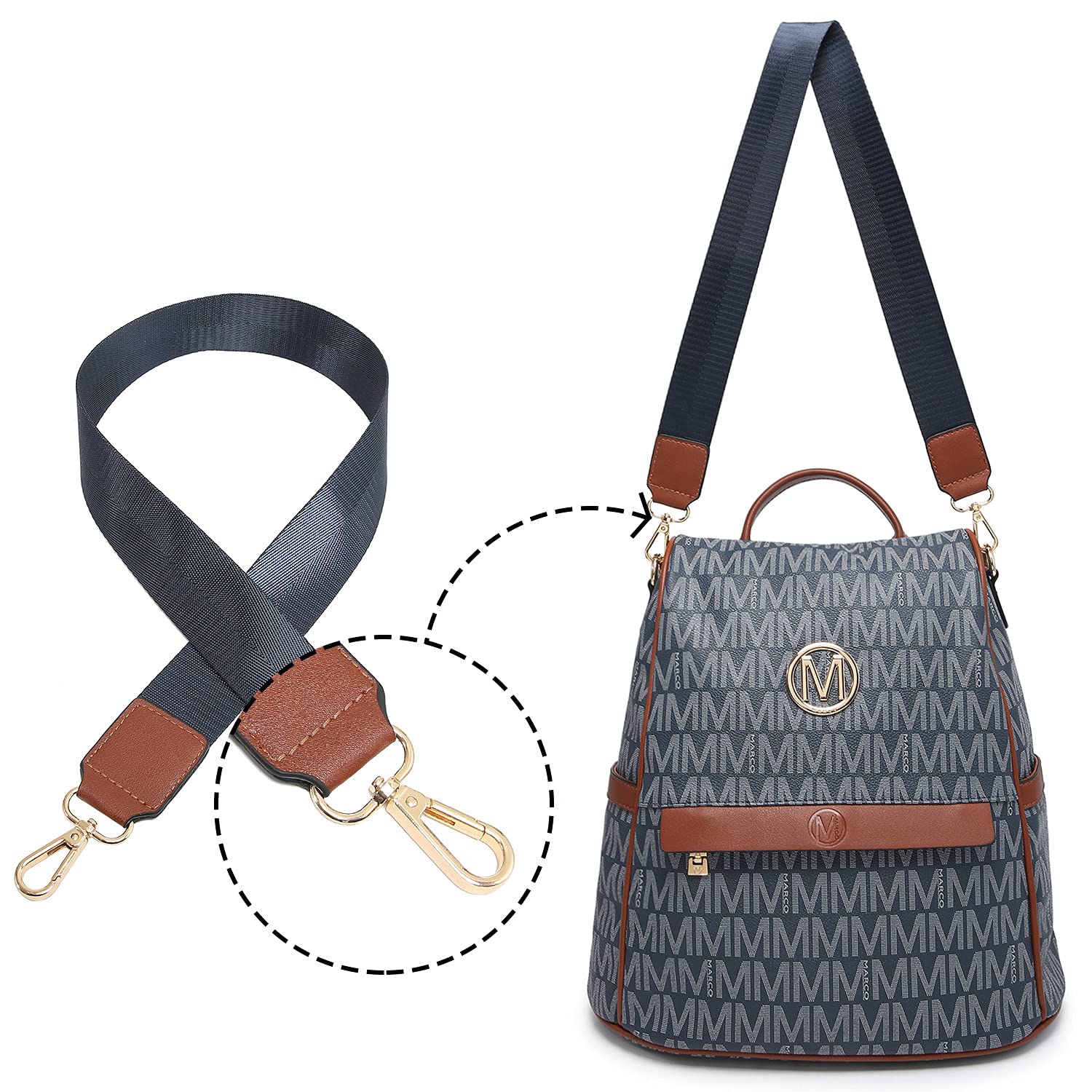 MKP Women Fashion Backpack Handbags with Matching Wallet