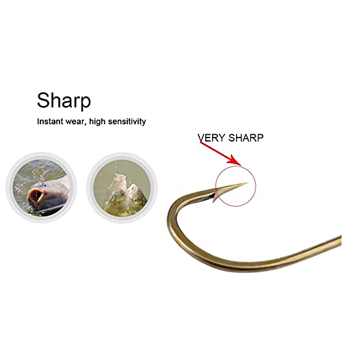 moisture Hook Fishing 100 PC/Batch High Carbon Steel Flat Sharp Bronze Crystal Hook Fishing Hook Carp Fishing Accessories Strap Fishinghooks (Color : 006)
