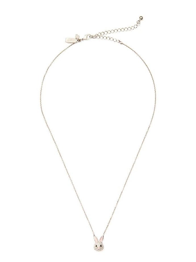 Kate Spade New York Silver-Tone Crystal Make Magic Rabbit Mini Pendant Necklace