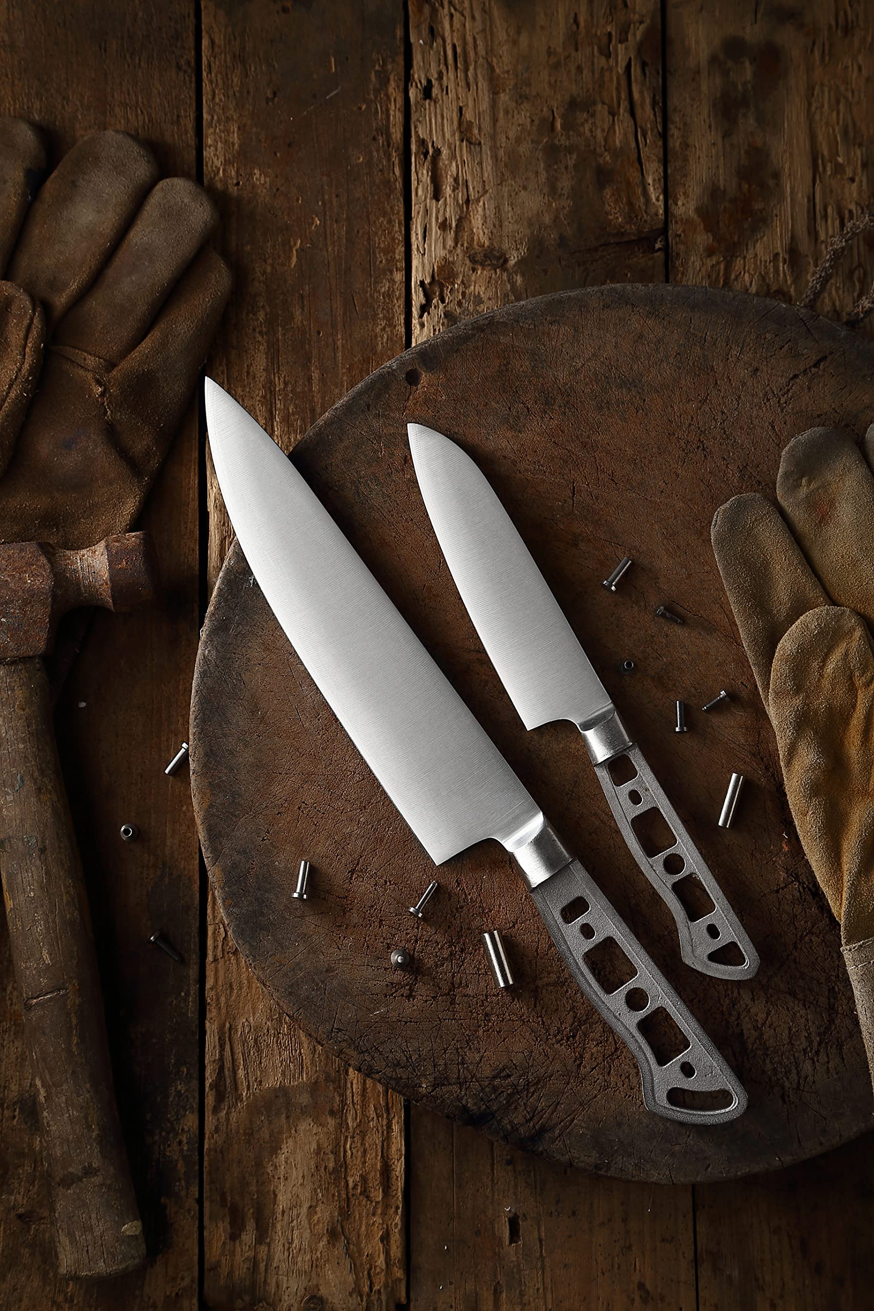 KATSURA Woodworking Project Kit – Japanese Premium AUS 10, 3-Layer Forged Steel – NO LOGO (5-inch Small Santoku)
