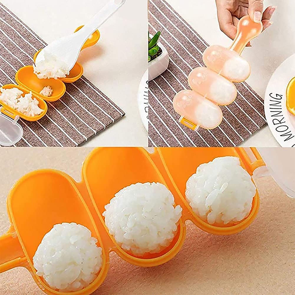 nanaxagly Rice Ball Molds DIY Sushi Balls Making Mould Kitchen Diningroom Tools for Shake DIY Lunch with a Mini Rice Spoon